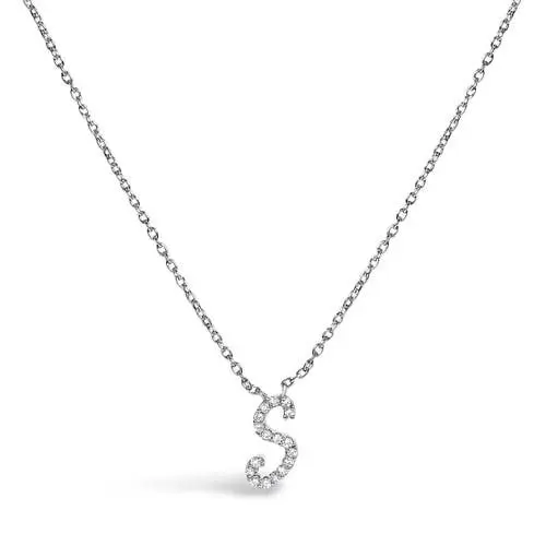 HAUS OF BRILLIANCE 10k Gold Diamond Accent Initial Pendant Necklace - White | S